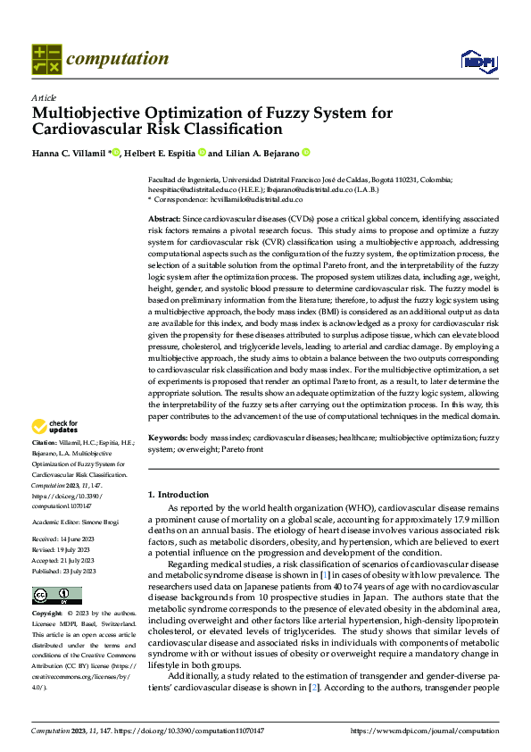 (PDF) Multiobjective Optimization of Fuzzy System for Cardiovascular Risk Classification