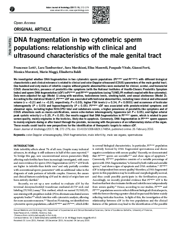 (PDF) DNA fragmentation in two cytometric sperm populations ...