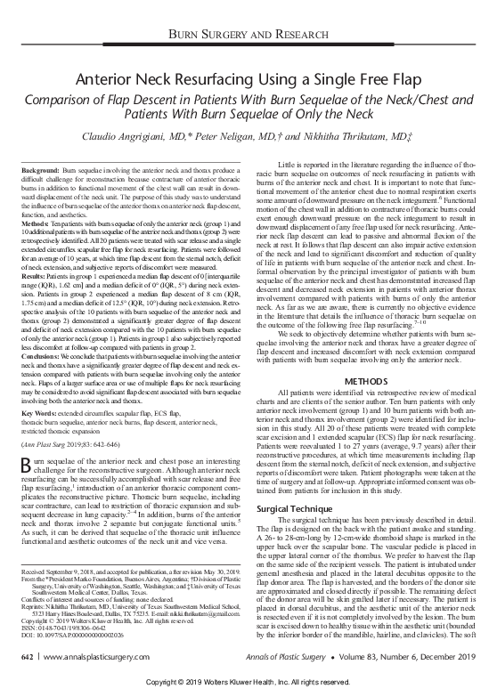 (PDF) Anterior Neck Resurfacing Using a Single Free Flap