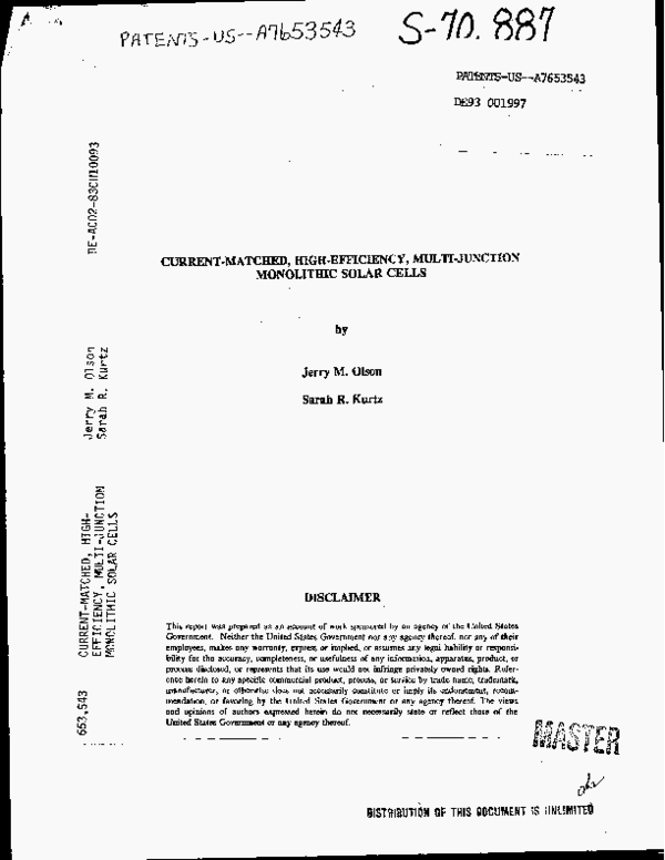 (PDF) Current-matched high-efficiency, multijunction monolithic solar cells