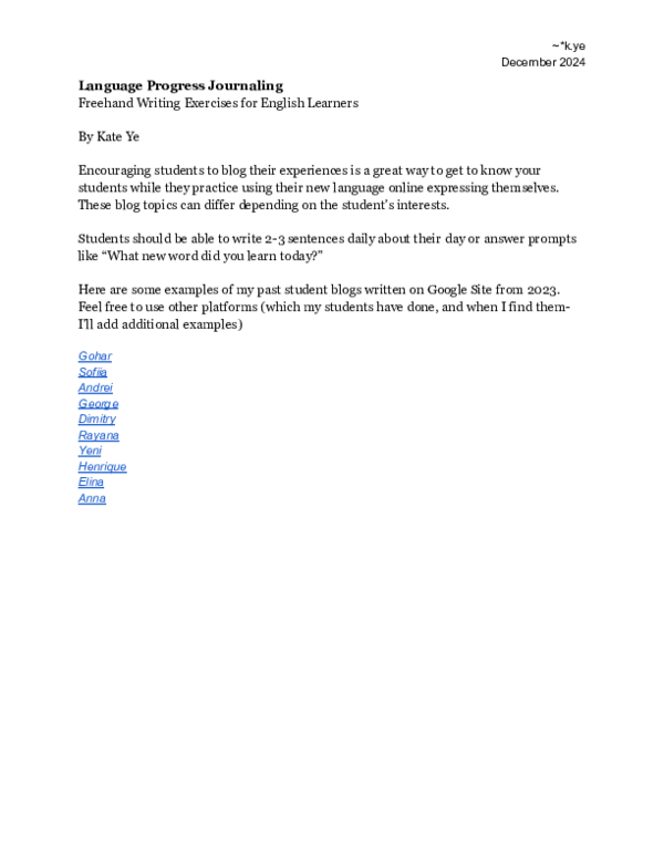 (PDF) Language Progress Journaling -Freehand Writing Exercises for ...