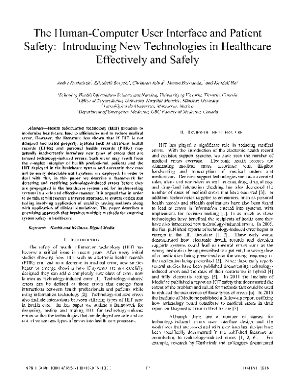 (PDF) The human-computer user interface and patient safety: Introducing ...