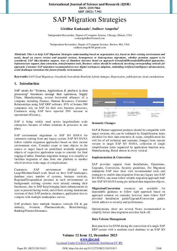 (PDF) SAP Migration Strategies