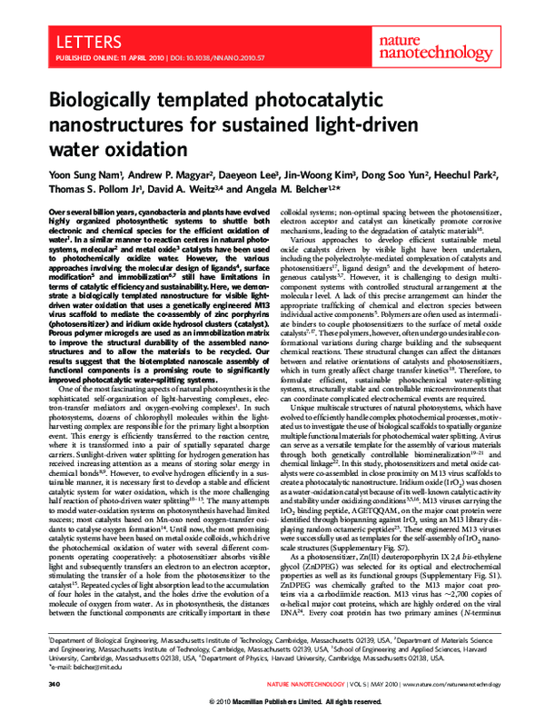 (PDF) Biologically templated photocatalytic nanostructures for ...