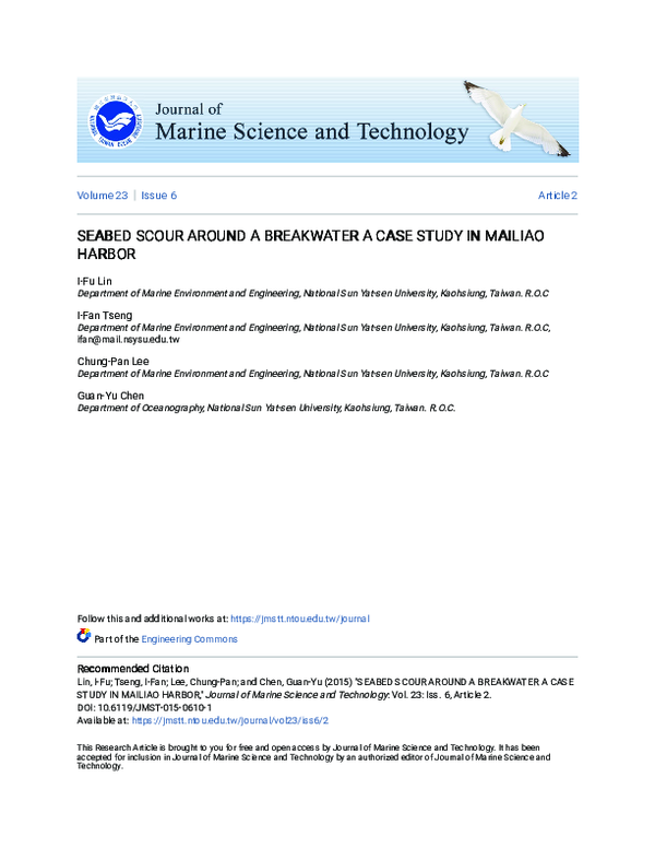 (PDF) Seabed Scour Around a Breakwater a Case Study in Mailiao Harbor