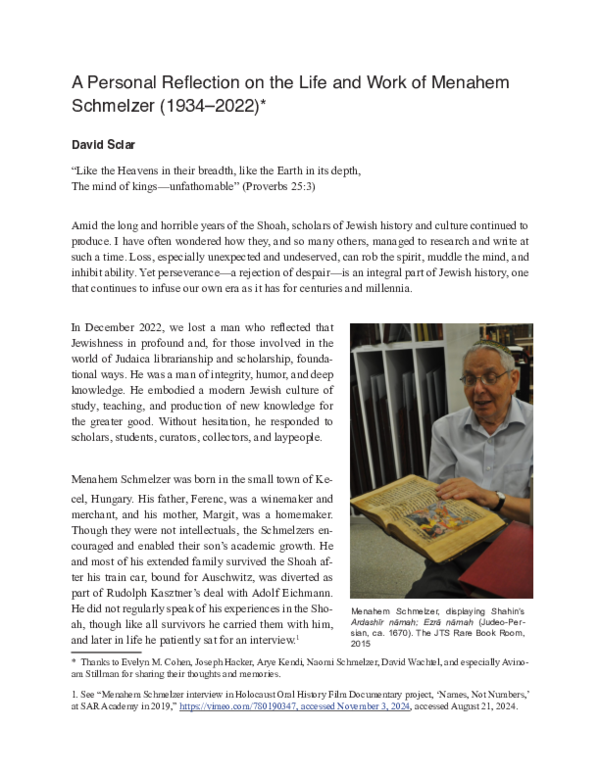 (PDF) David Sclar, "A Personal Reflection on the Life and Work of ...