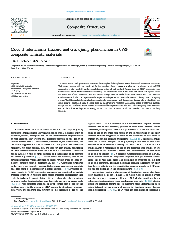 (PDF) Mode-II interlaminar fracture and crack-jump phenomenon in CFRP ...
