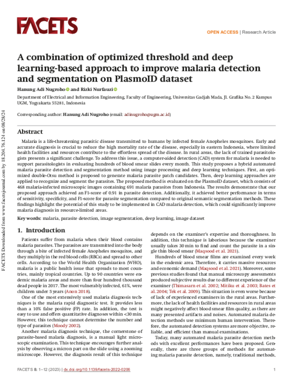 (PDF) A combination of optimized threshold and deep learning-based approach to improve malaria ...