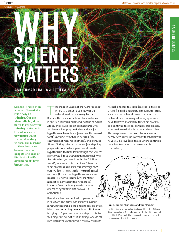 Pdf Why Science Matters