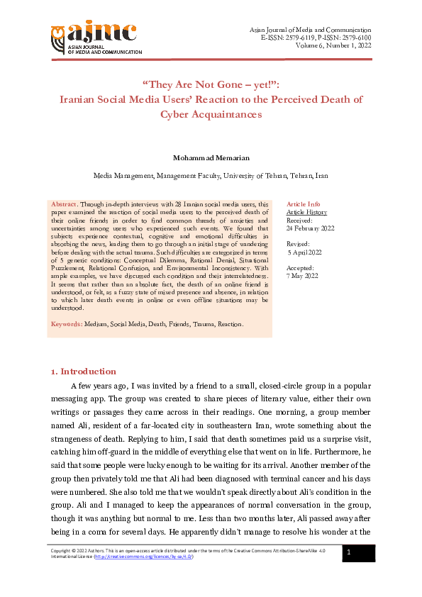 (PDF) “They Are Not Gone – yet!” : Social Media Users’ Reaction to the ...