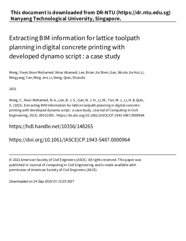(PDF) Extracting BIM Information for Lattice Toolpath Planning in ...