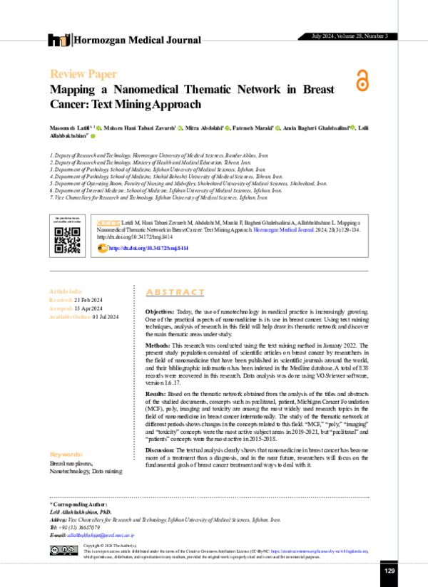 Pdf Mapping A Nanomedical Thematic Network In Breast Cancer Text Mining Approach