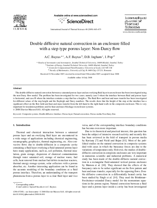 (PDF) Double Diffusion in Step-Porous Enclosures