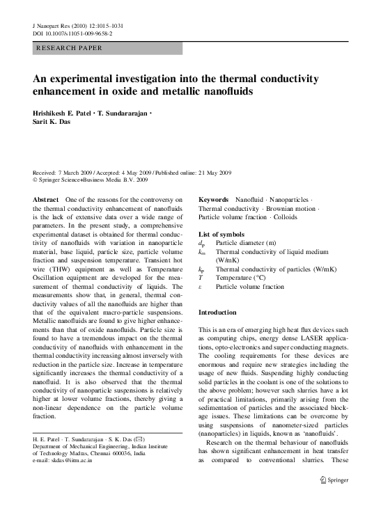 (PDF) An experimental investigation into the thermal conductivity ...