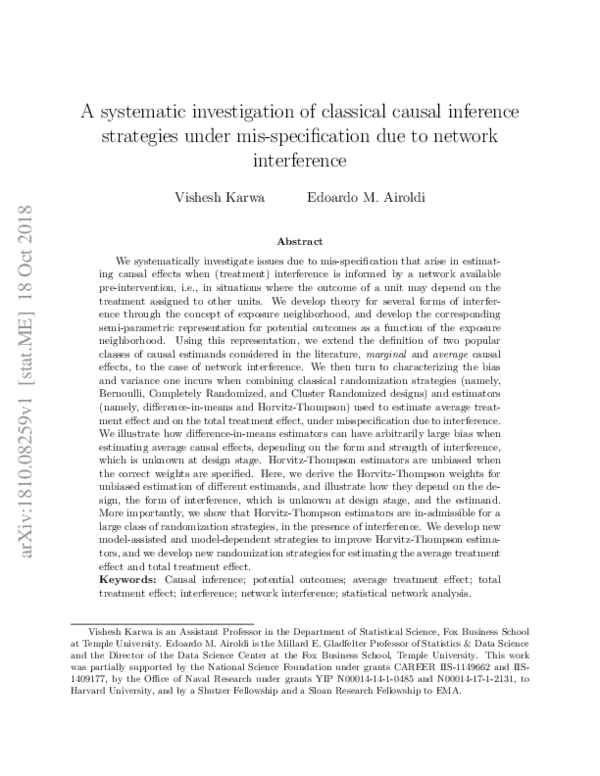(PDF) A systematic investigation of classical causal inference strategies under mis ...