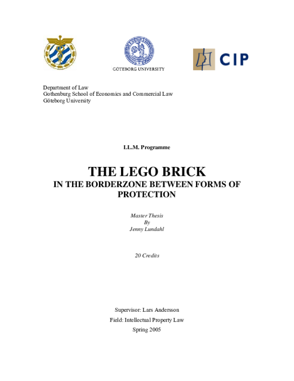 (PDF) The LEGO BRICK in the Borderzone Between forms of Protection