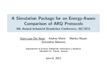 (PDF) A Simulation Package for an Energy-Aware Comparison of ARQ Protocols
