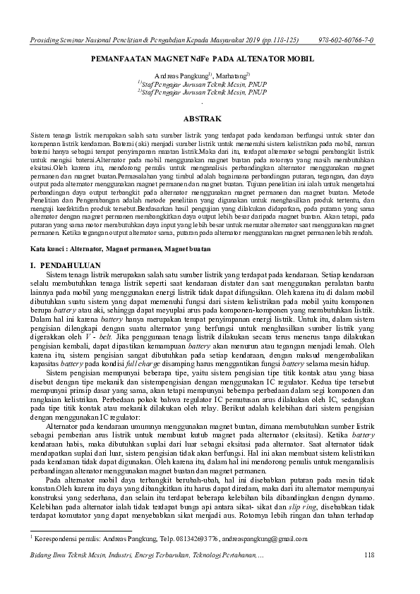 (PDF) PEMANFAATAN MAGNET NdFe PADA ALTENATOR MOBIL