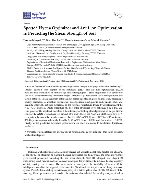(PDF) Spotted Hyena Optimizer and Ant Lion Optimization in Predicting ...