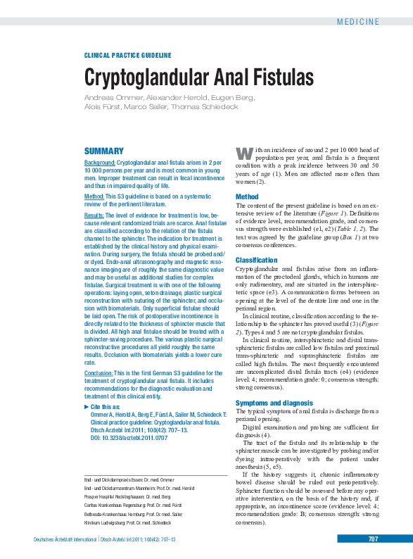 (PDF) Cryptoglandular anal fistulas