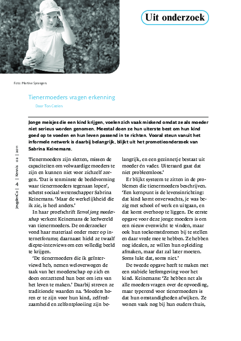 (PDF) Tienermoeders vragen erkenning