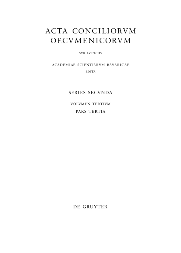 (PDF) Concilium universale Nicaenum secundum, Concilii Actiones VI-VII ...
