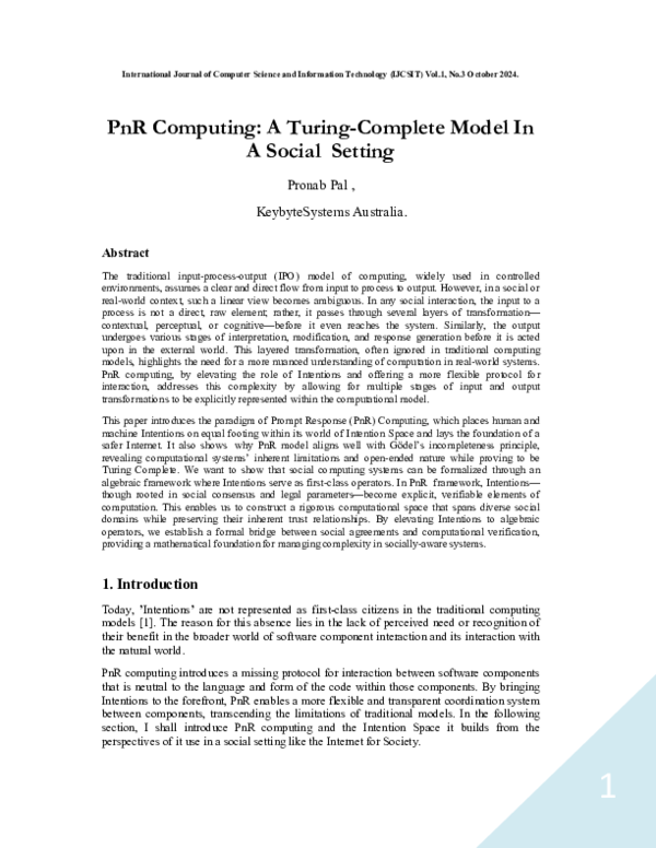 (PDF) PnR Computing: A Turing-Complete Model In A Social Setting