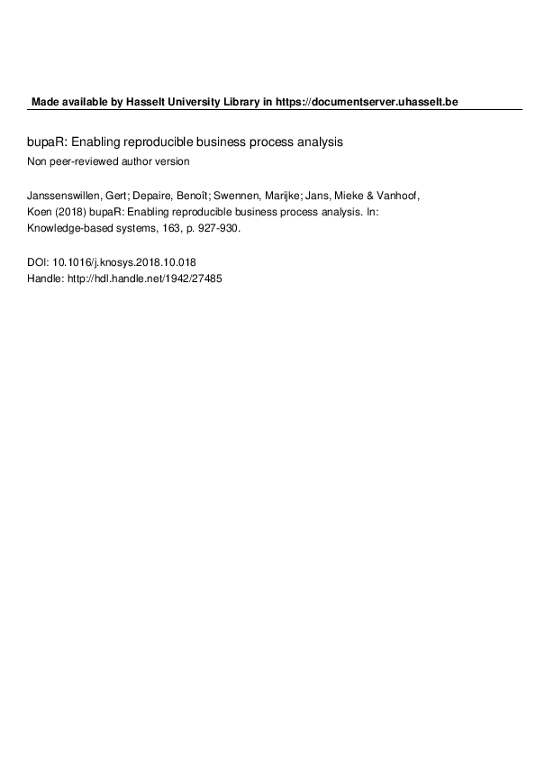 (PDF) bupaR: Enabling reproducible business process analysis