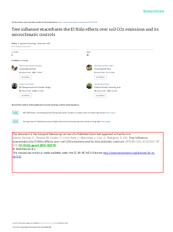 (PDF) Tree influence exacerbates the El Niño effects over soil CO2 ...