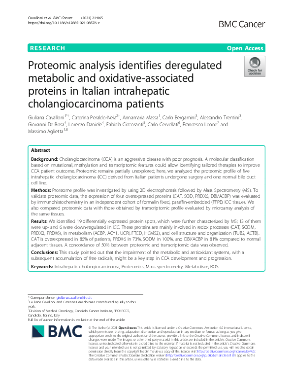 (PDF) Proteomic analysis identifies deregulated metabolic and oxidative-associated proteins in ...