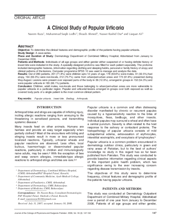 (PDF) Clinical study of papular urticaria