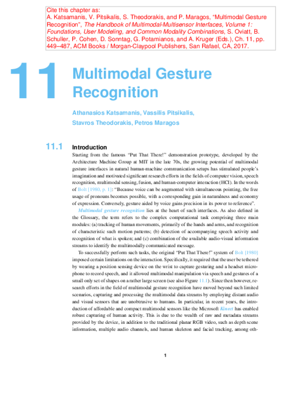 (PDF) Multimodal gesture recognition