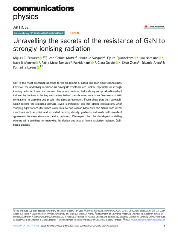 (PDF) Unravelling the secrets of the resistance of GaN to strongly ...