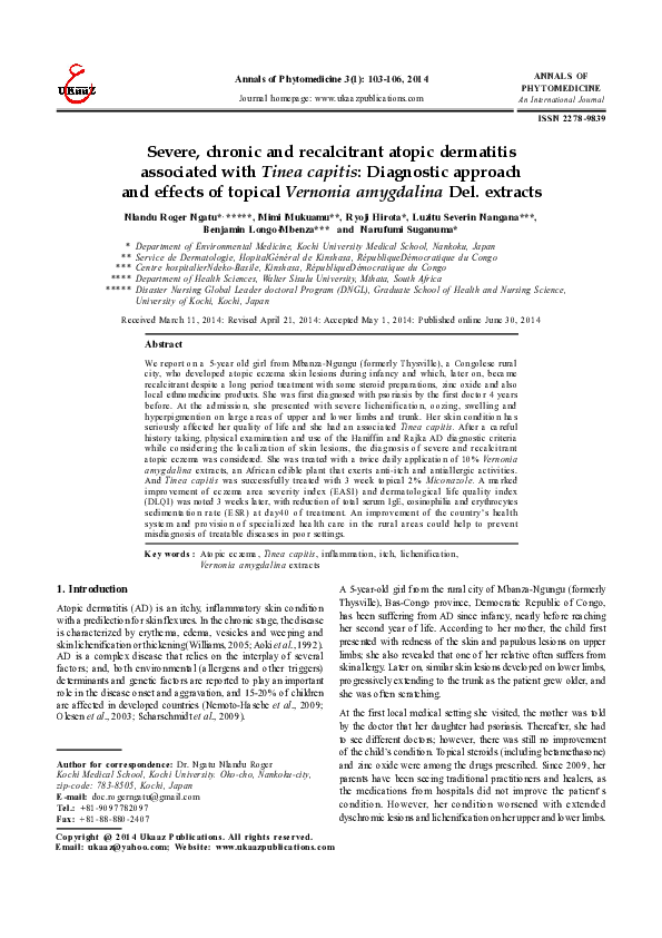 (PDF) Severe, chronic and recalcitrant atopic dermatitis associated ...