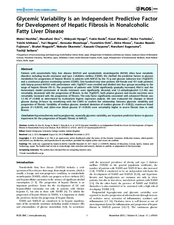 Glycemic Variability Is an Independent Predictive Factor for Development of Hepatic Fibrosis in ...