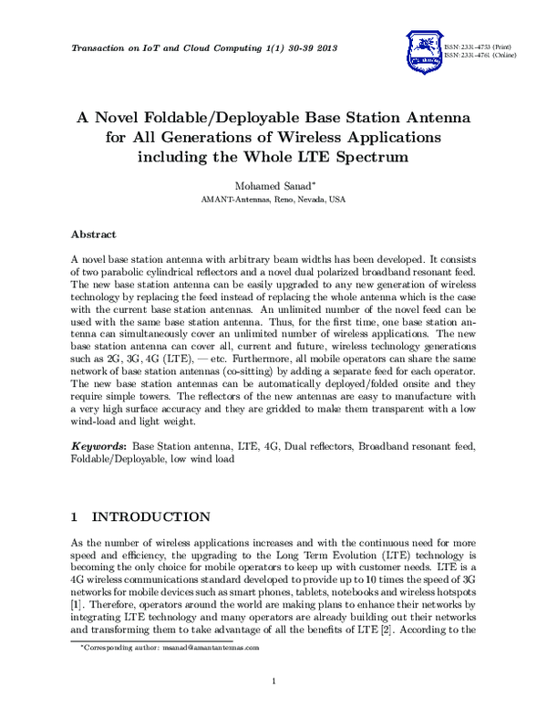 (PDF) Transaction on IoT and Cloud Computing 1(1) 30-39 2013 A Novel Foldable/Deployable Base ...