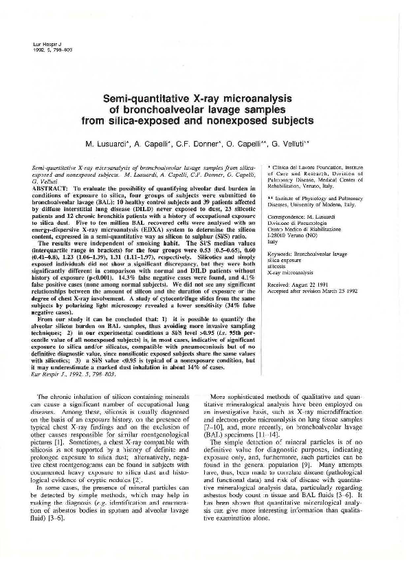 (PDF) Semi-quantitative X-ray microanalysis of bronchoalveolar lavage samples from silica ...