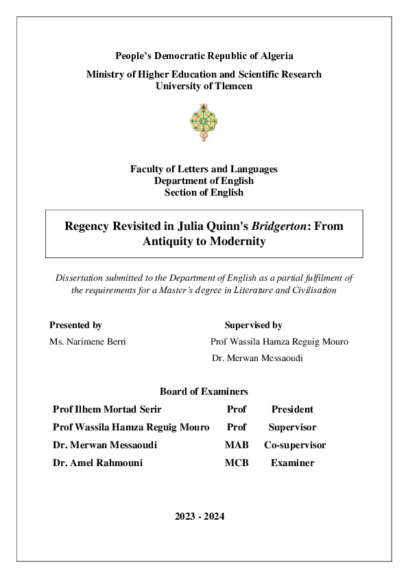 (PDF) Regency Revisited in Julia Quinn's Bridgerton: From Antiquity to ...