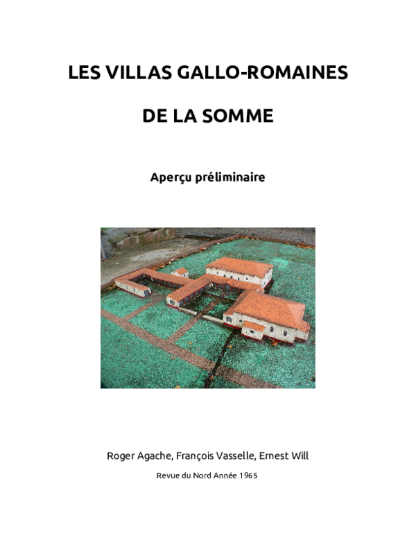 (PDF) LES VILLAS GALLO-ROMAINES DE LA SOMME