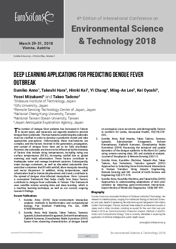 Deep Learning Applications For Predicting Dengue Fever Outbreak