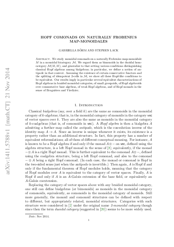 (PDF) Hopf comonads on naturally Frobenius map-monoidales