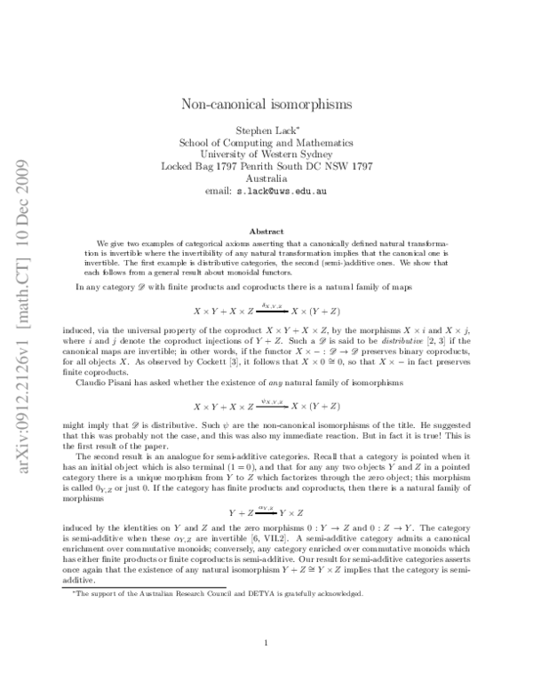 (PDF) Non-canonical isomorphisms