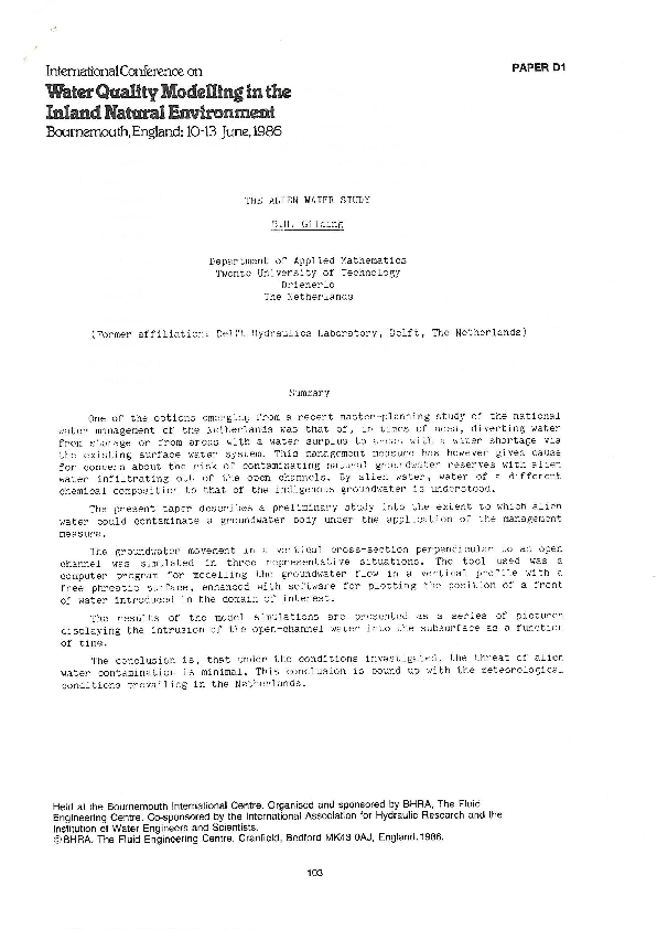 (PDF) The alien water study