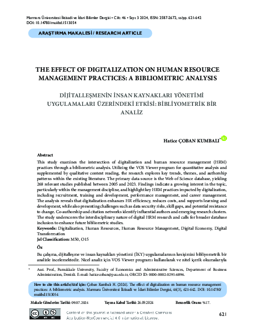 (PDF) THE EFFECT OF DIGITALIZATION ON HUMAN RESOURCE MANAGEMENT ...