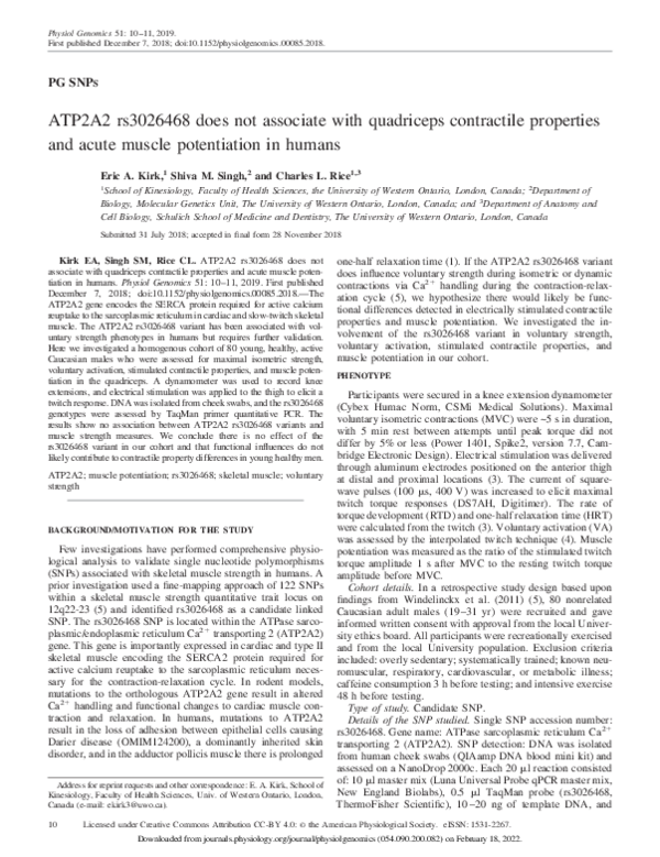 (PDF) ATP2A2 rs3026468 does not associate with quadriceps contractile ...