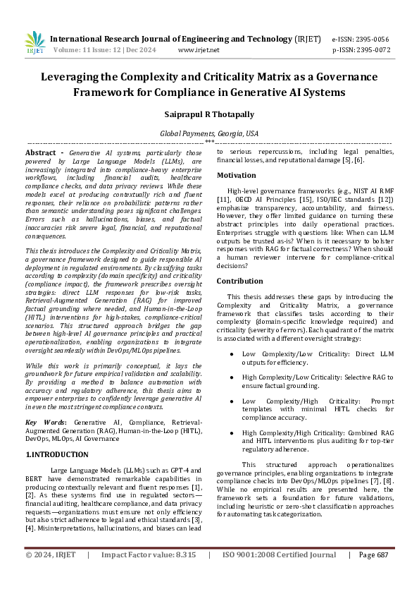 (PDF) Leveraging the Complexity and Criticality Matrix as a Governance ...