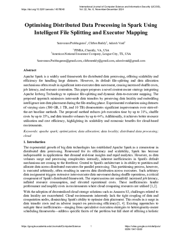(PDF) Optimising Distributed Data Processing in Spark Using Intelligent File Splitting and ...