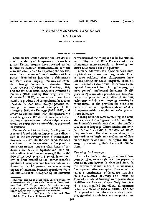 (PDF) Is Problem‐Solving Language?