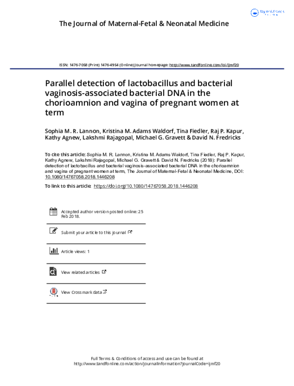 (PDF) Parallel detection of lactobacillus and bacterial vaginosis ...