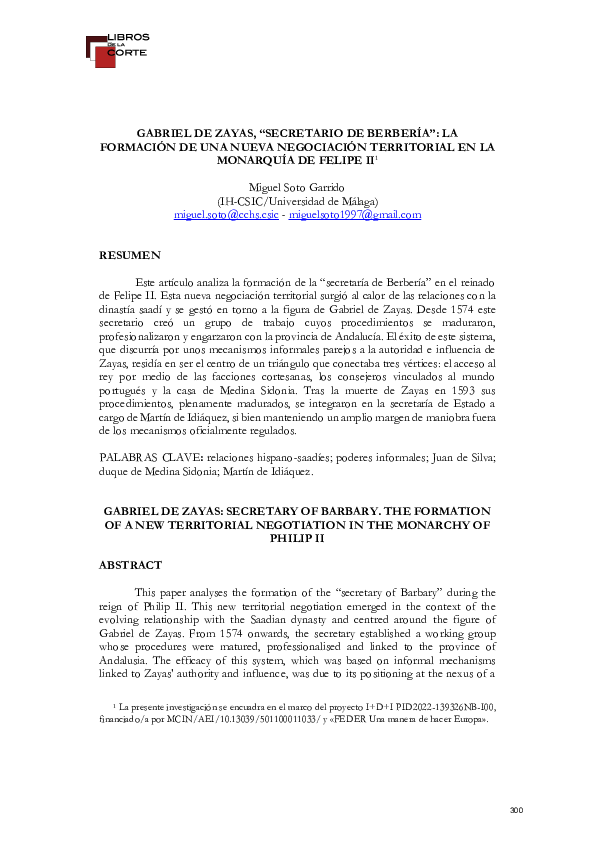 (PDF) Gabriel de Zayas, "secretario de Berbería": la formación de una ...